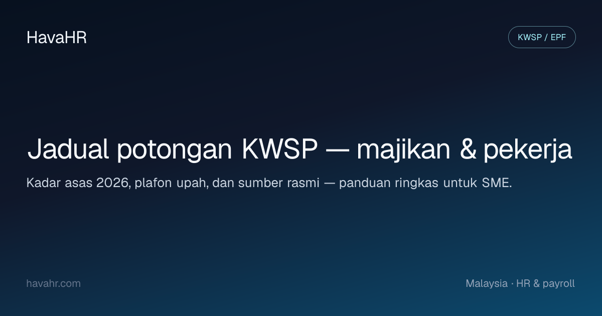 Jadual KWSP 2026 | Potongan majikan & pekerja (Malaysia) | HavaHR